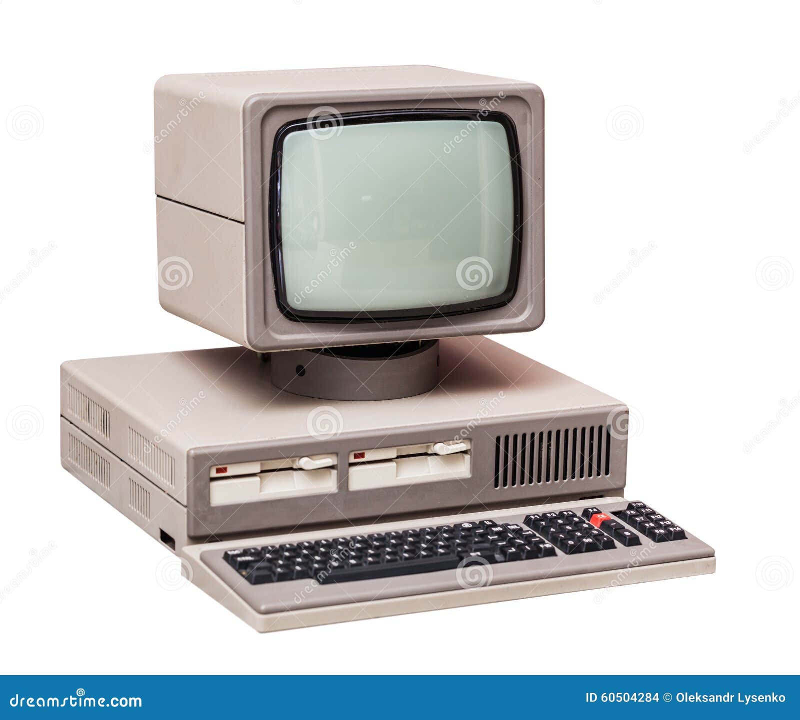 Gammal grå dator arkivfoto. Bild av elektroniskt, tappning - 60504284