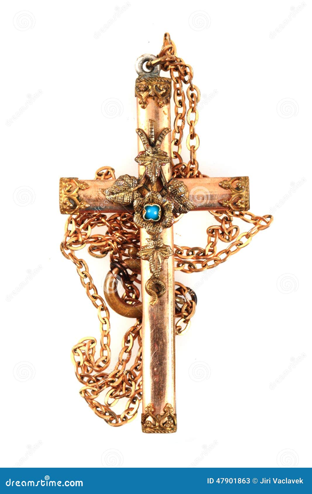 Gammalt guld- kors fotografering för bildbyråer. Bild av vitt - 47901863