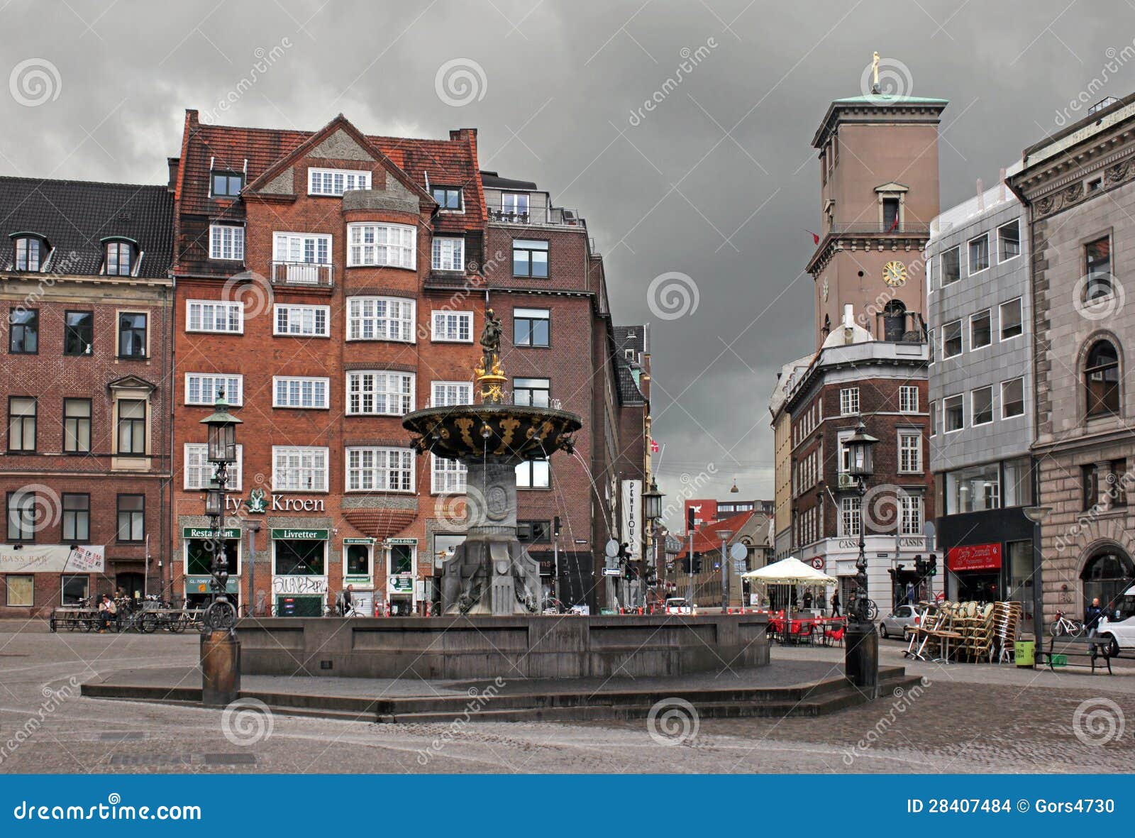 Gammeltorv Square (Stroget), Copenhagen Editorial Stock Image - Image ...
