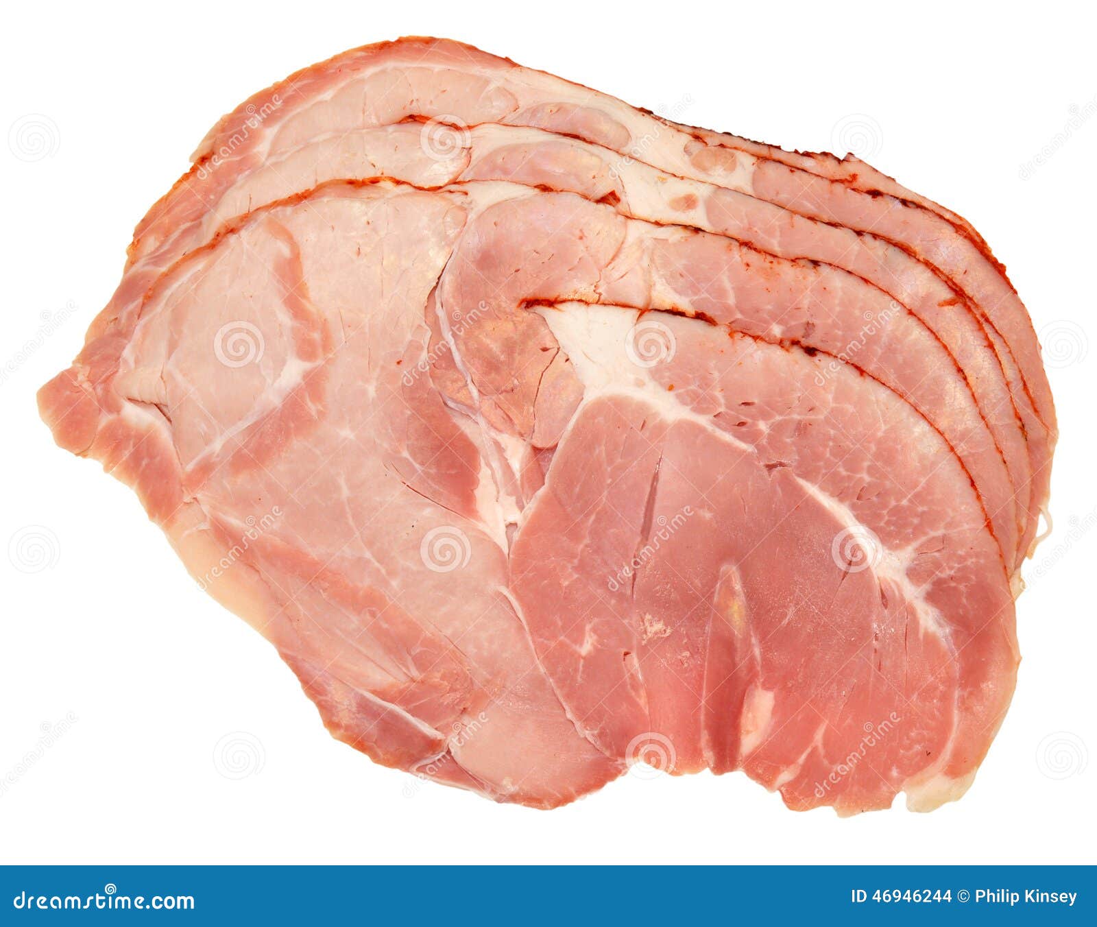 Gammon Ham Slices stock photo. Image of ingredient, isolated - 46946244