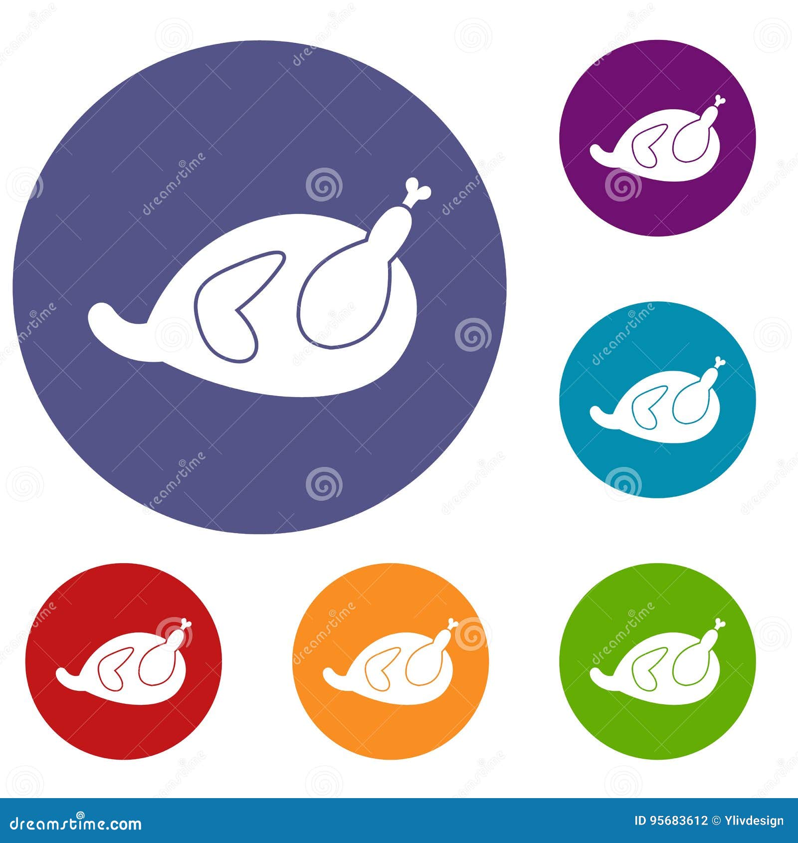 Gammon icons set stock vector. Illustration of nutrition - 95683612