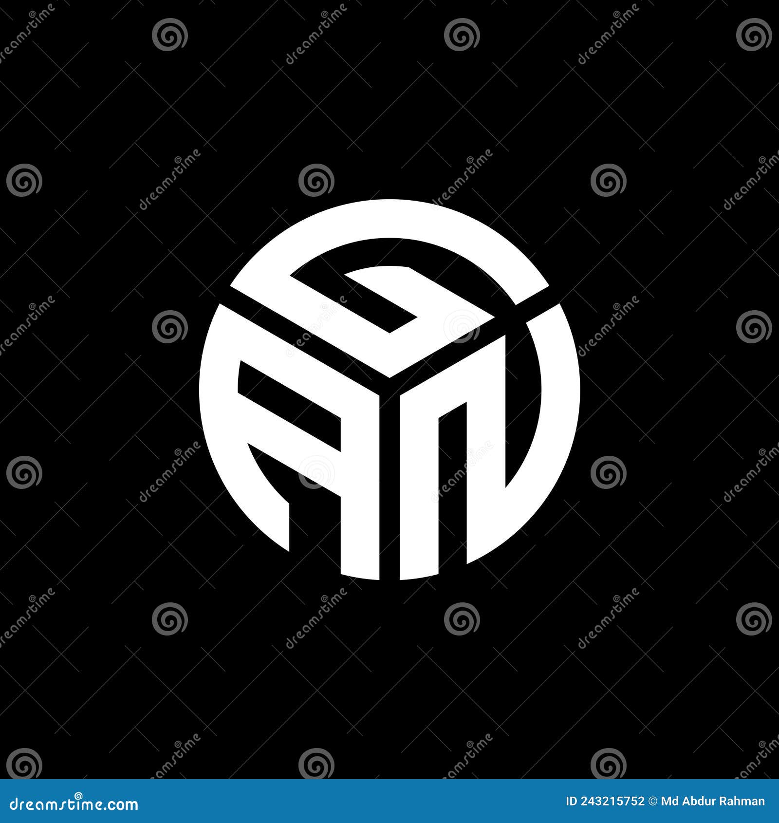 GAN Letter Logo Design On Black Background. GAN Creative Initials ...