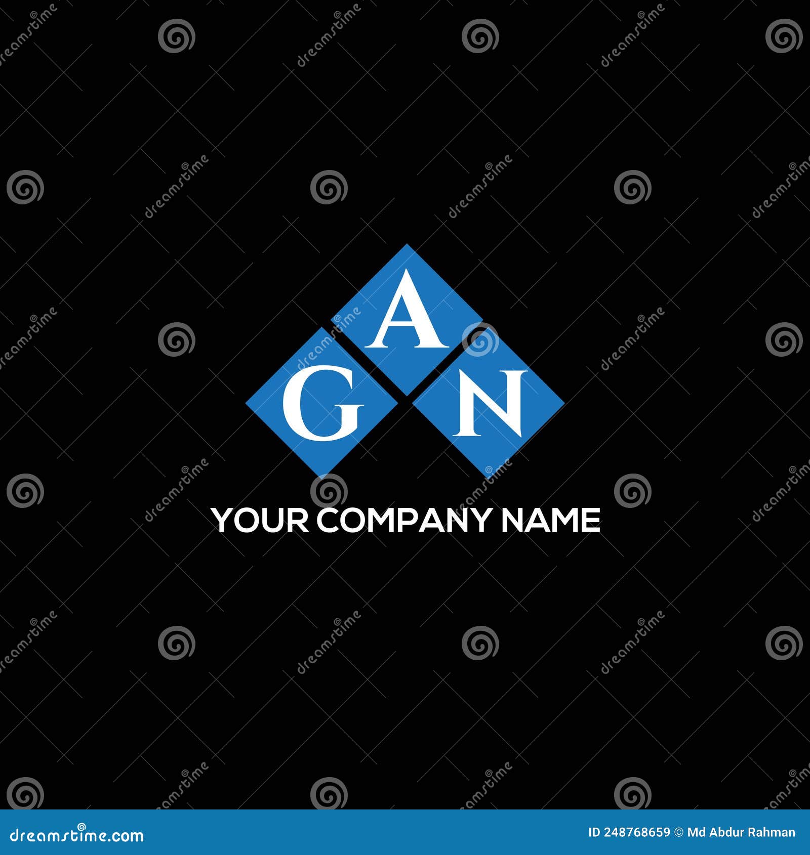 GAN Letter Logo Design On BLACK Background. GAN Creative Initials ...