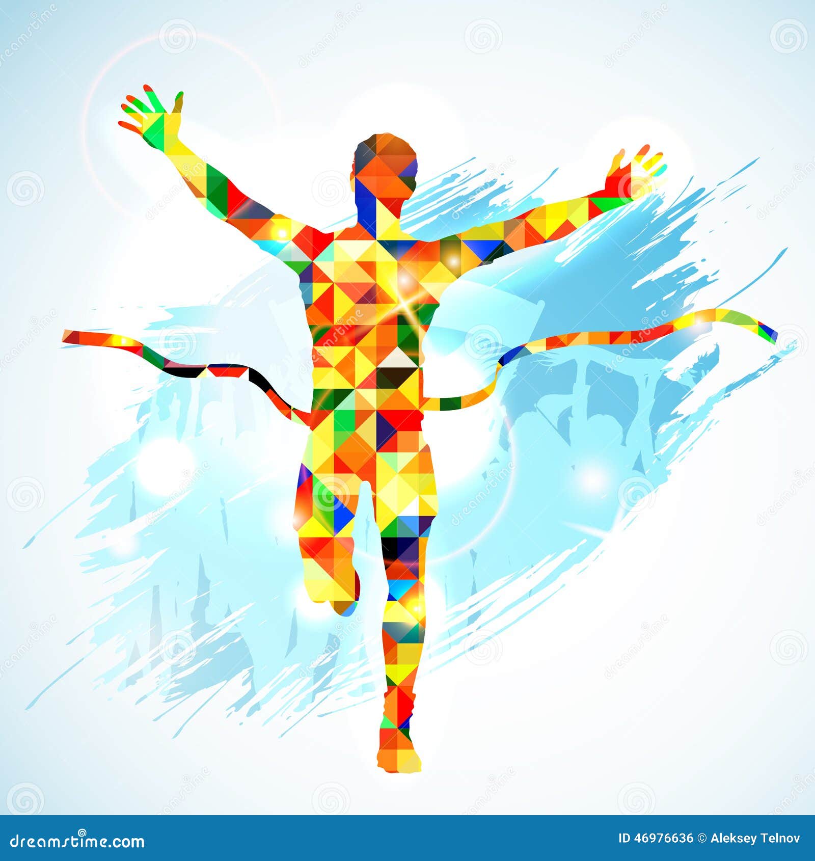 Ganador de la silueta ilustración del vector. Ilustración de mosaico ...