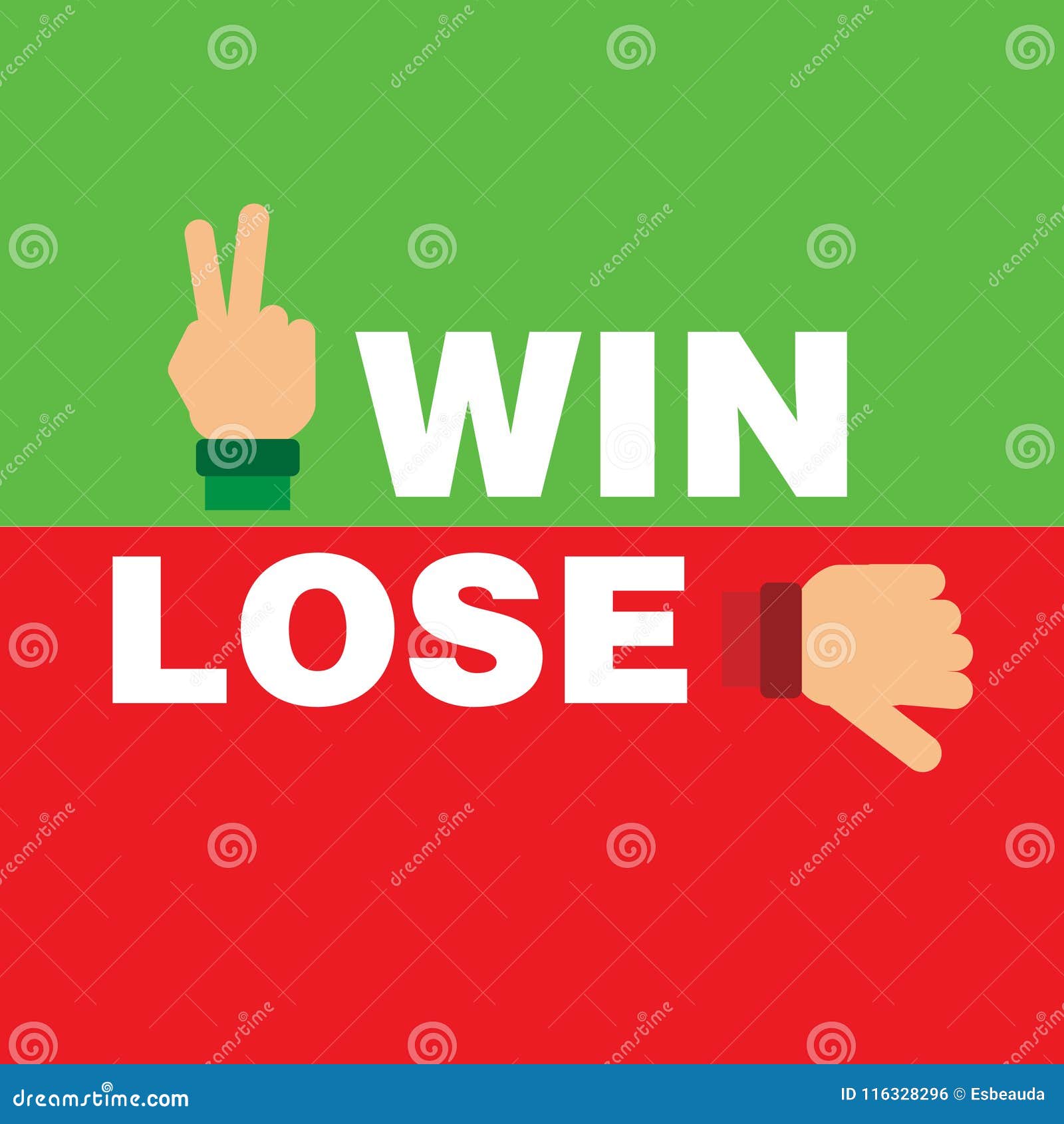 Ganador y perdedor ilustración del vector. Ilustración de juego - 116328296