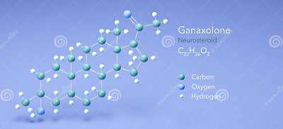 Ganaxolone Molecule, Molecular Structures, C22h36o2 3d Model ...