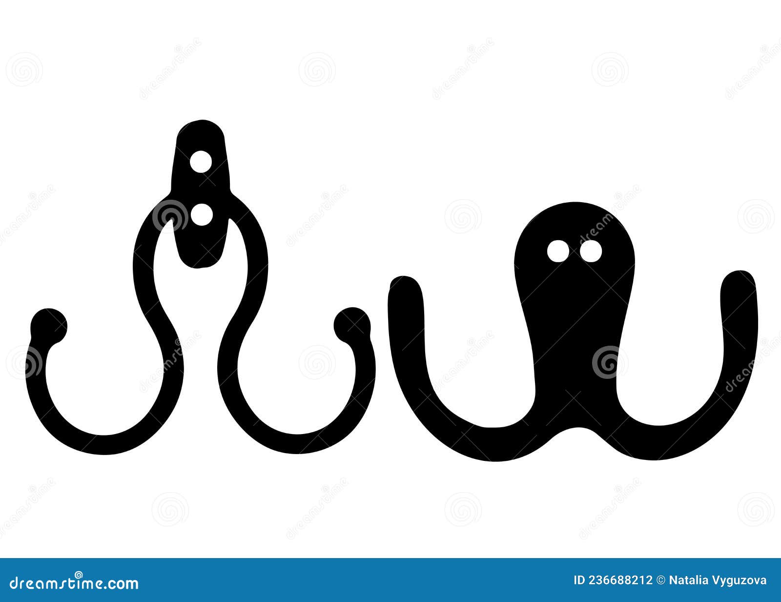 Ganchos De Pared Para Ropa. Ilustración del Vector - Ilustración de ...