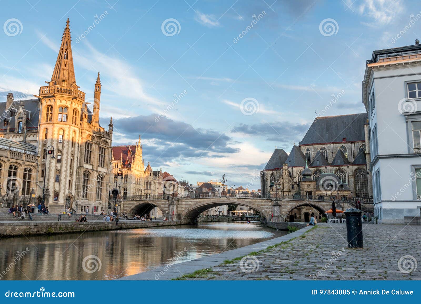 Gand image éditorial. Image of gand, tour, repère, sunset - 97843085
