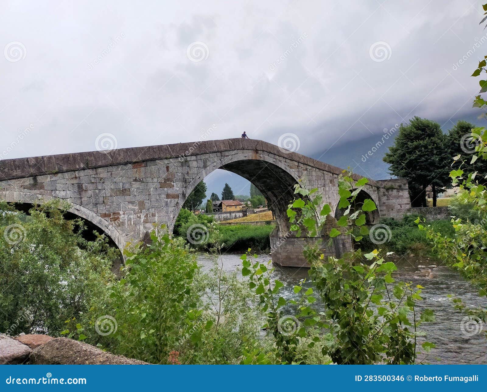 Ganda Bridge (Ponte Di Ganda) Editorial Photo - Image of lombardy ...