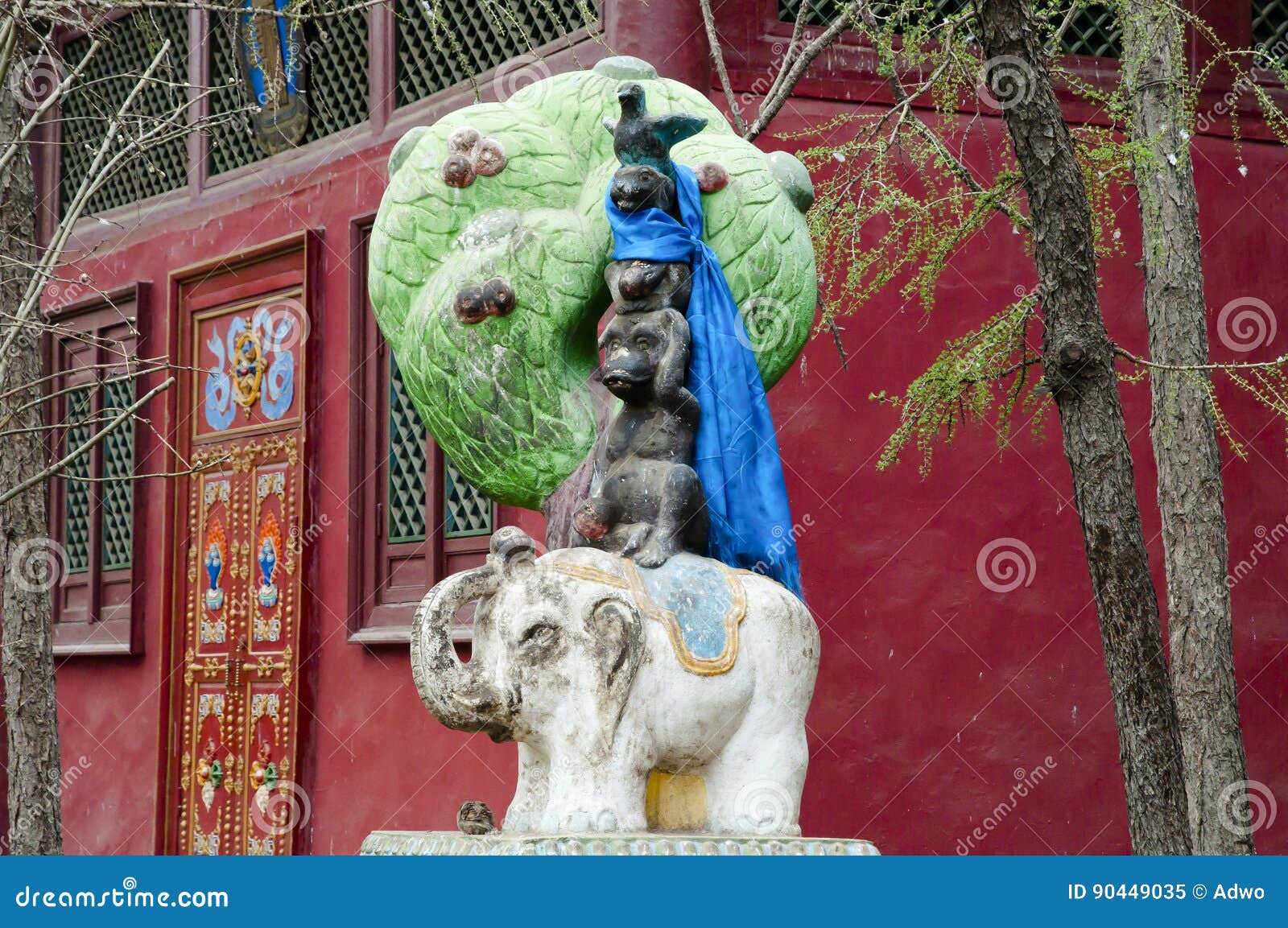 Gandan Monastery - Ulaanbaatar - Mongolia Stock Image - Image of entry ...