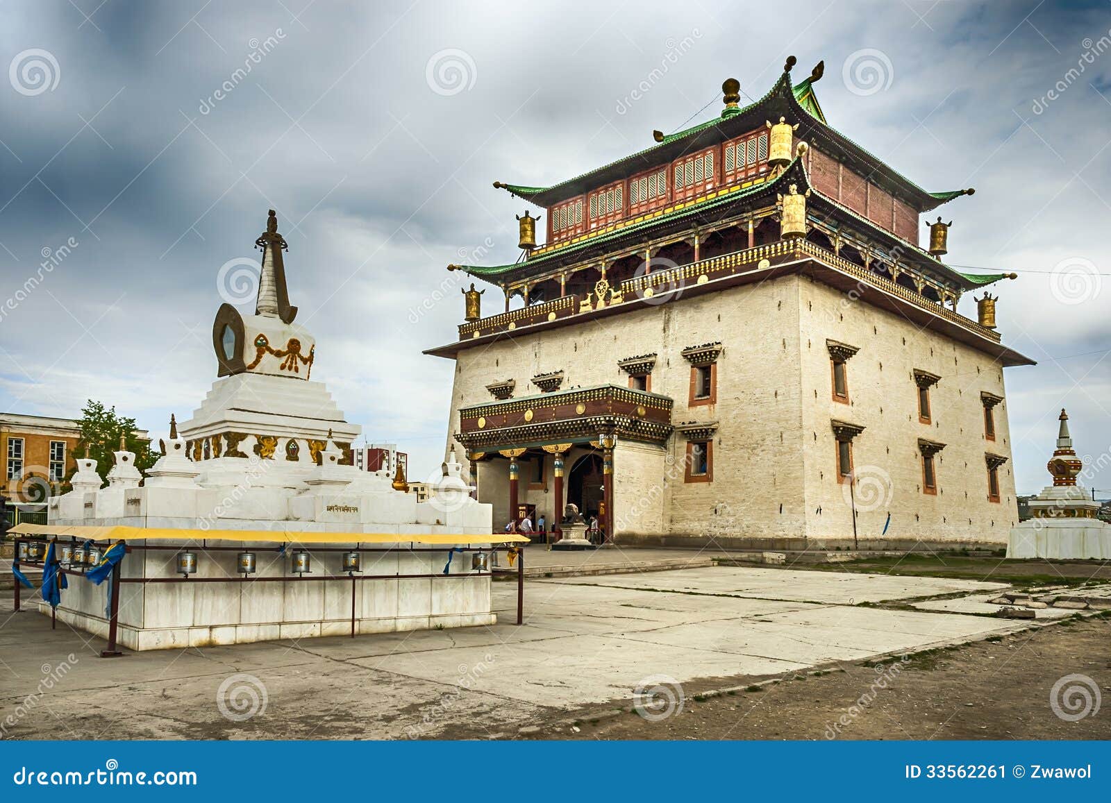 Gandan Monastery in Ulan Bator Stock Image - Image of pagoda, landmark ...