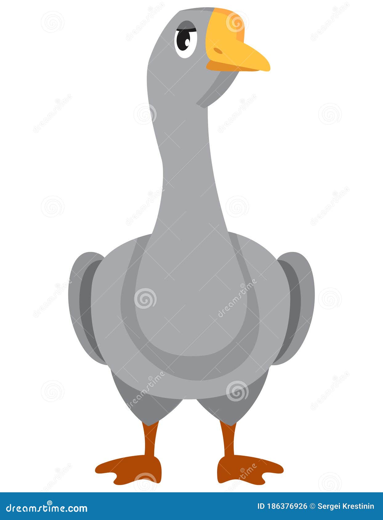 Gander front view stock illustration. Illustration of gander - 186376926