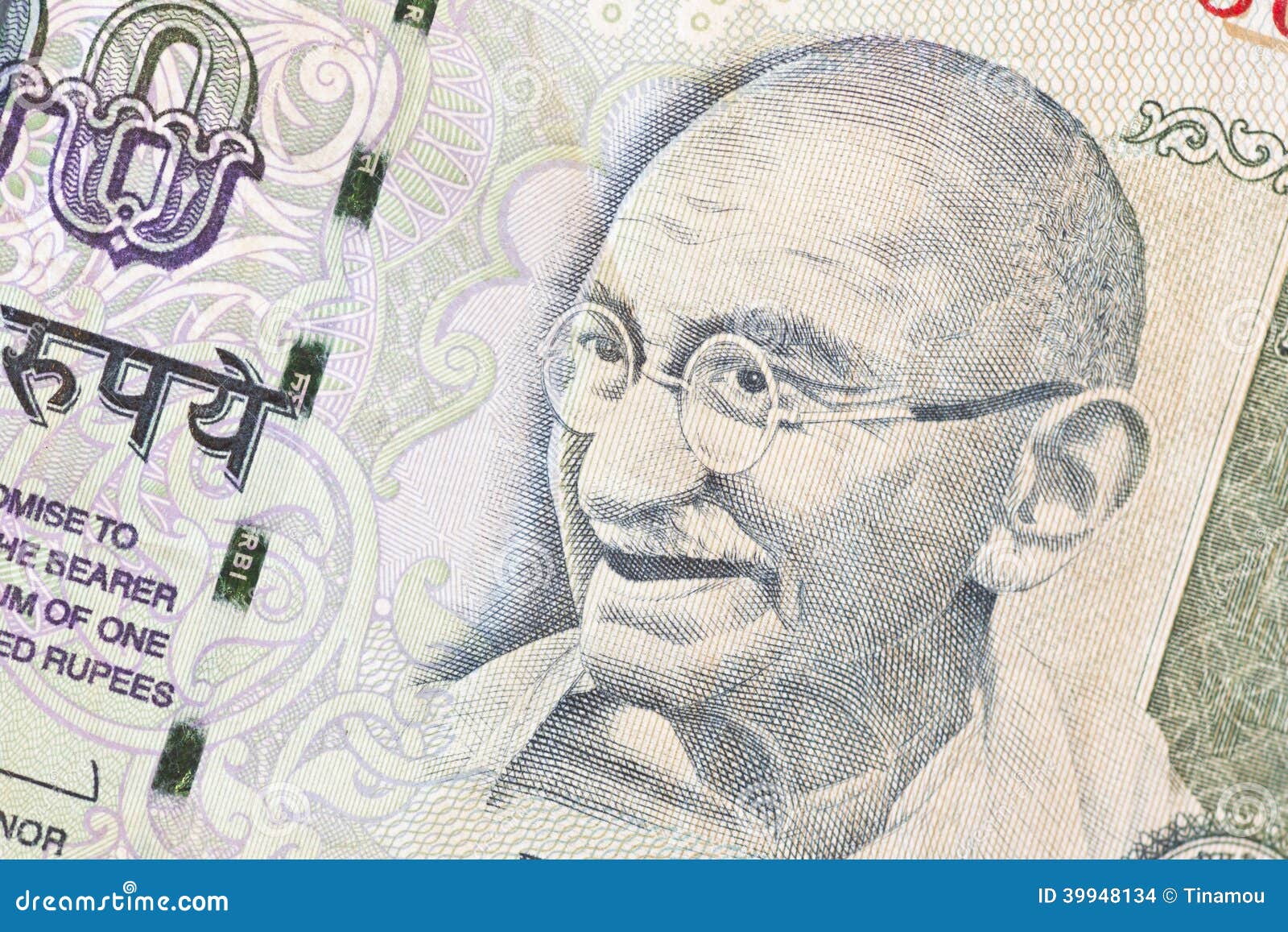 Gandhi Image on 100 Rupies Indian Banknote Stock Photo - Image of paper ...