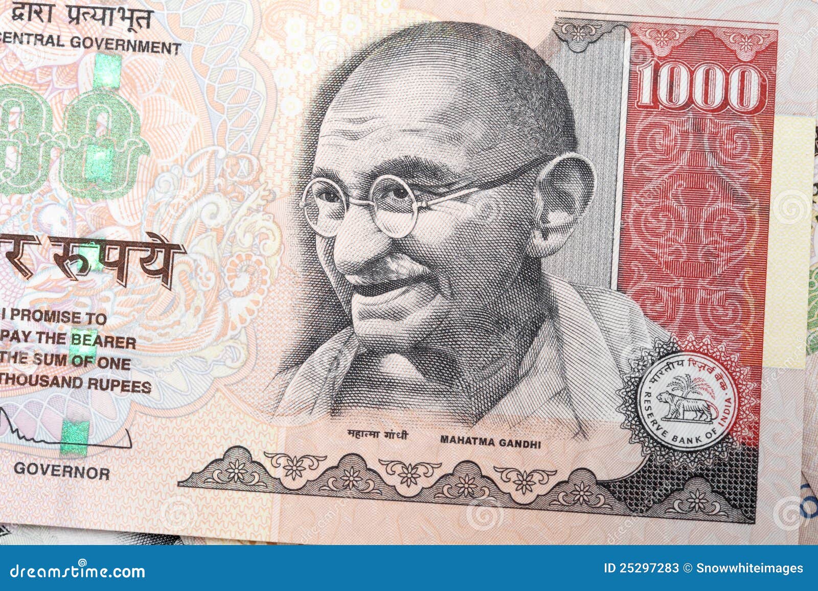 Gandhi on Indian rupee stock image. Image of economics - 25297283