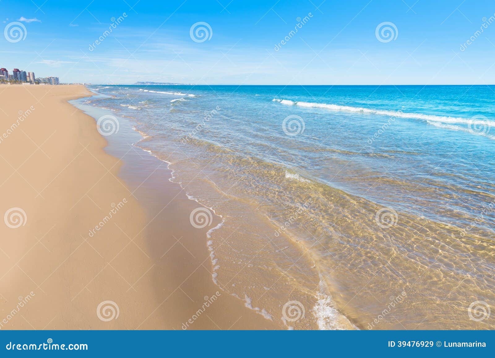 Gandia-Strand in Valencia Mediterranean Spain Stockbild - Bild von ...