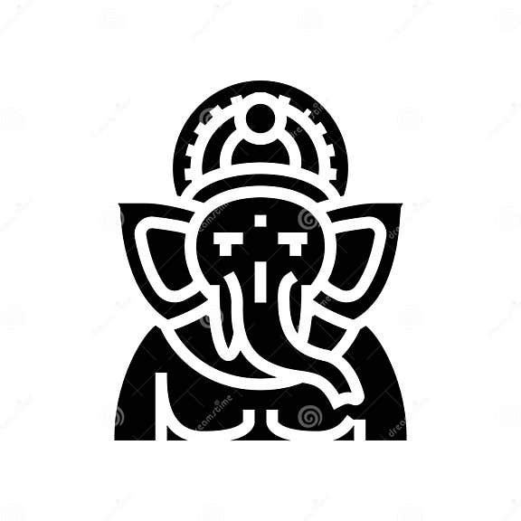 Ganesha God Om Glyph Icon Vector Illustration Stock Illustration ... Ganesha God Om Glyph Icon Vector Illustration Stock Illustration ...