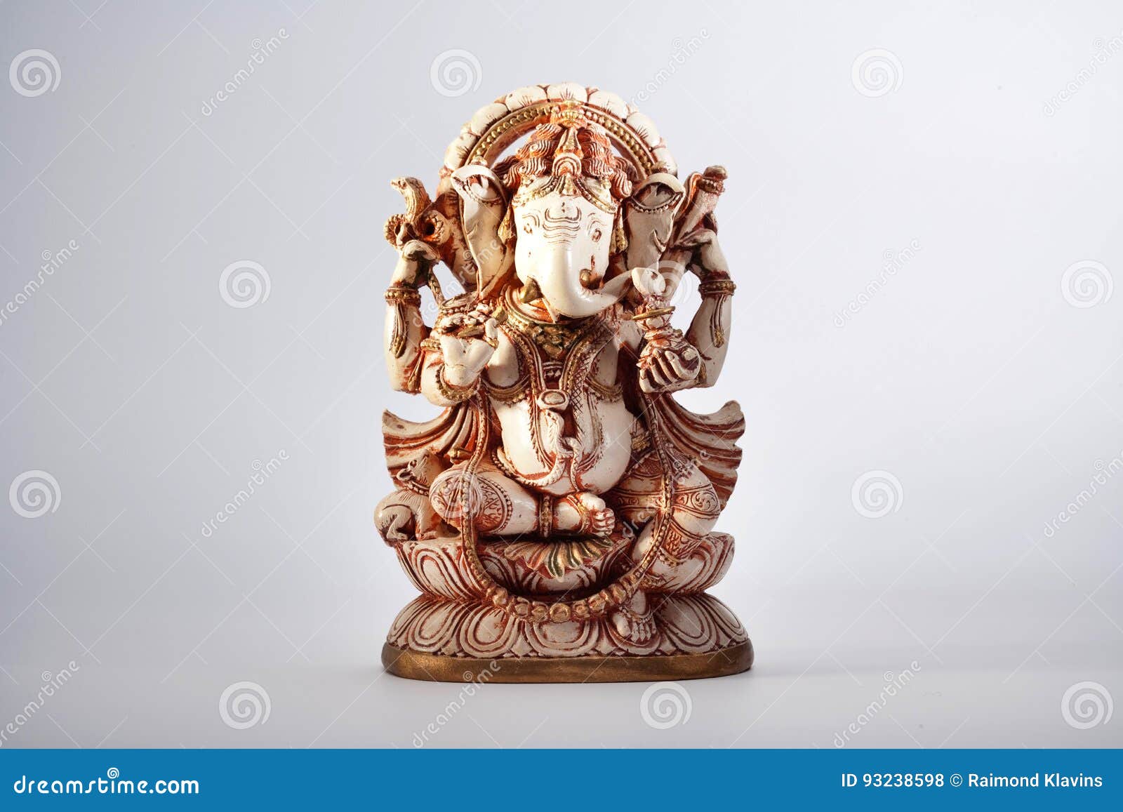 Ganesha Sculpture Indian Lord Ancient at White Background Stock Photo ...