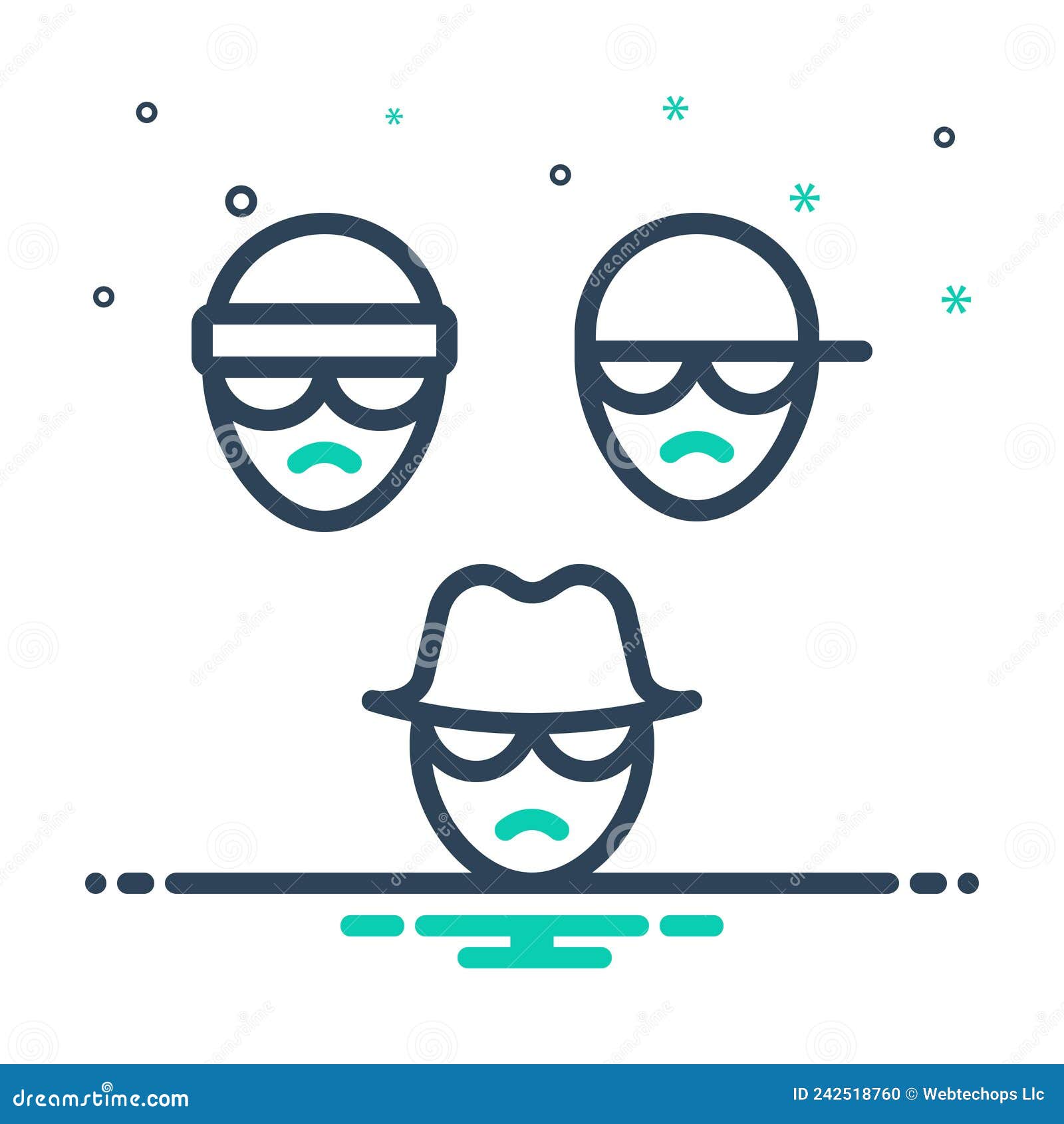 Mix Icon for Gang, Troop and Criminal Stock Vector - Illustration of ...