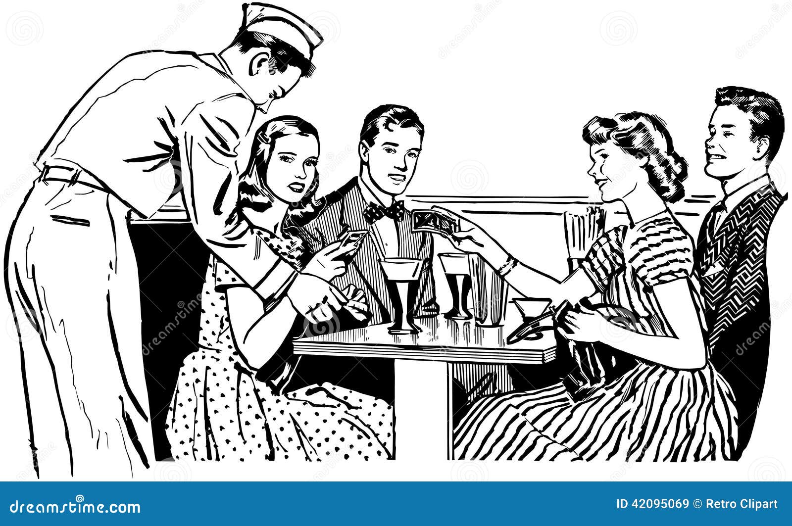 The Gang at the Malt Shop stock vector. Illustration of floats - 42095069