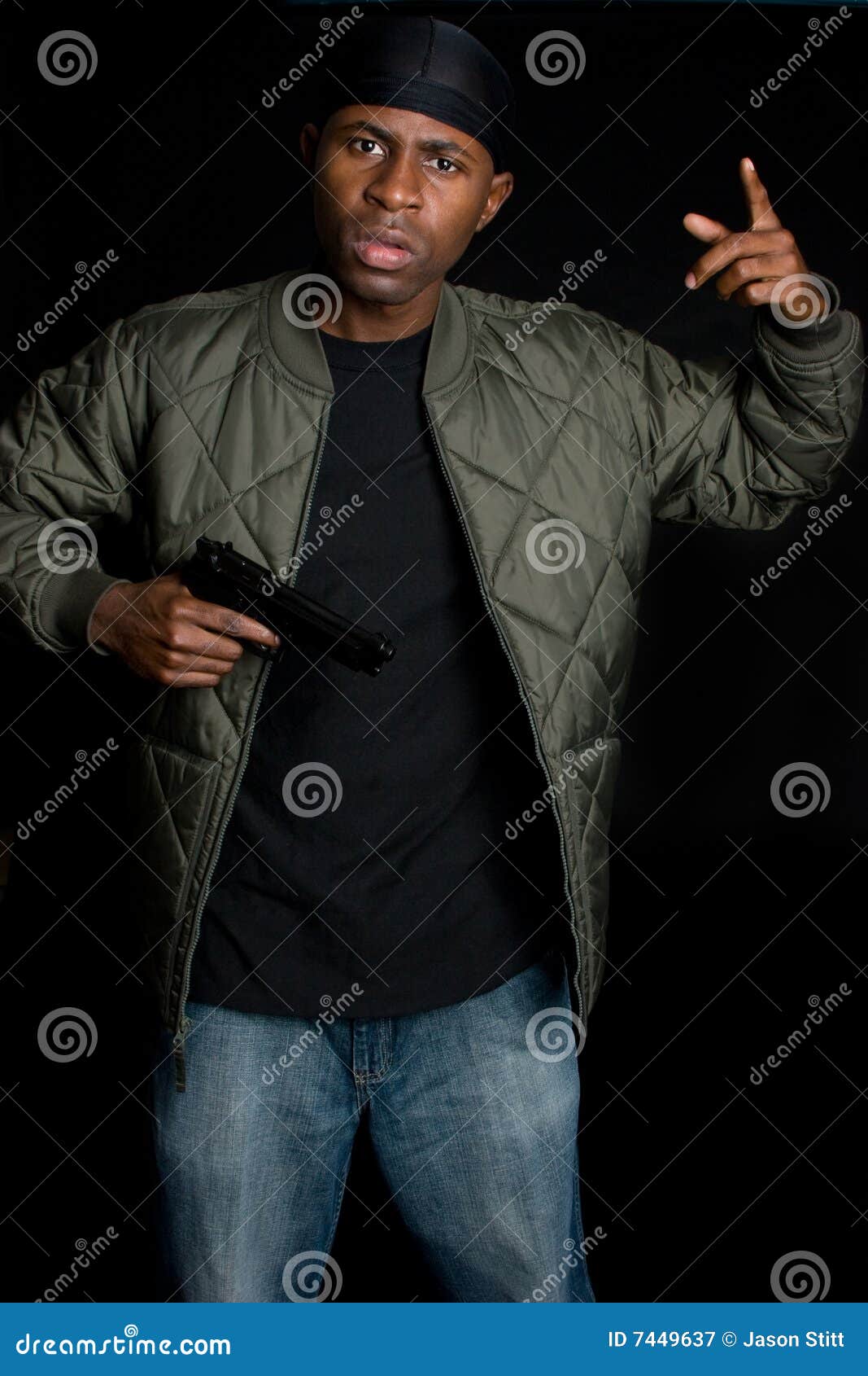 Gang Member Holding Gun stock image. Image of banger, pointing - 7449637