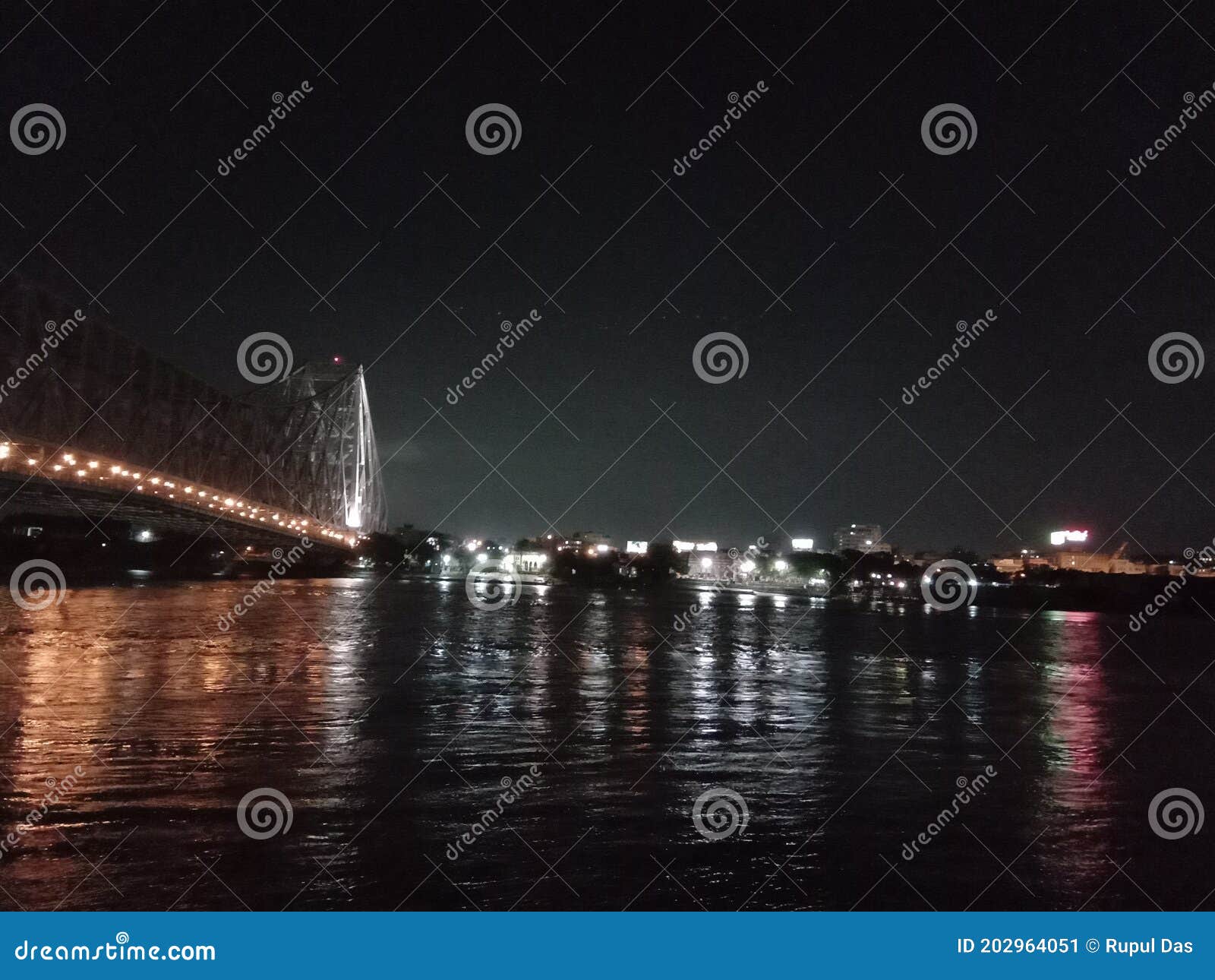 Ganga ghat at night stock image. Image of night, city - 202964051
