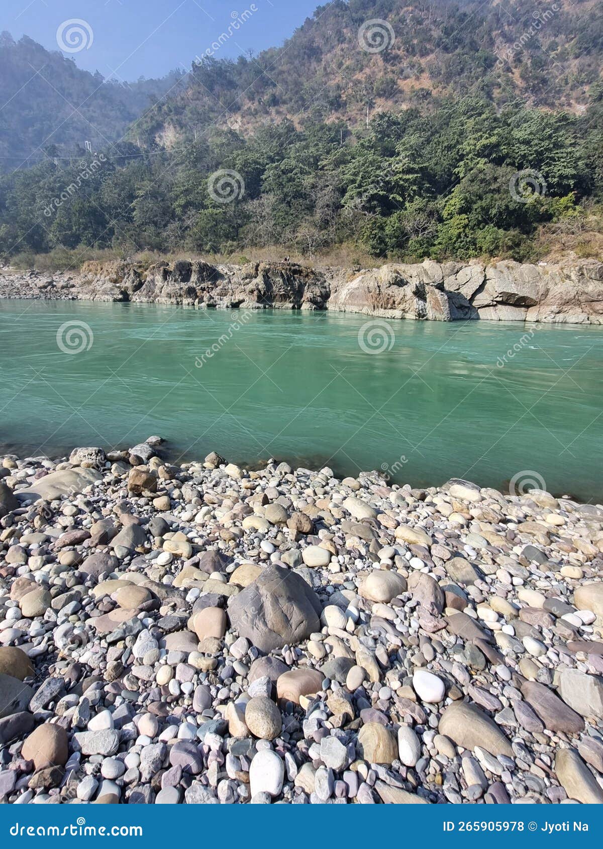 Clear and Green Colour Water of Ganga with Beautiful Stone View Stock ...