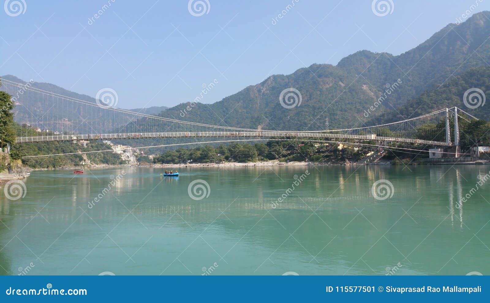 Beautiful Ganges River Flows through Rishikesh, India. Stock Image ...