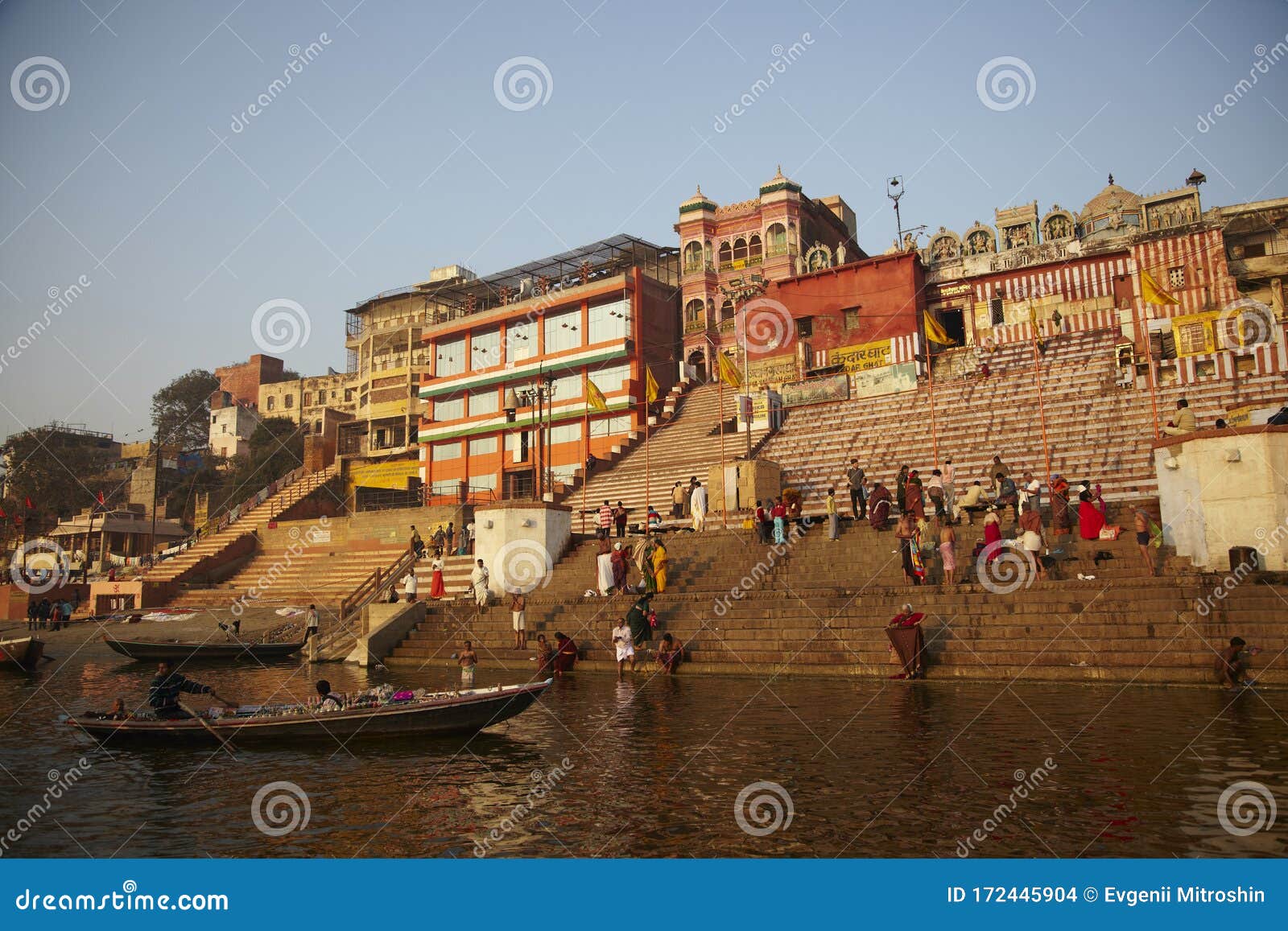 The Ganges River Bank. Ritual Bathing in the River Ganges.E Editorial ...
