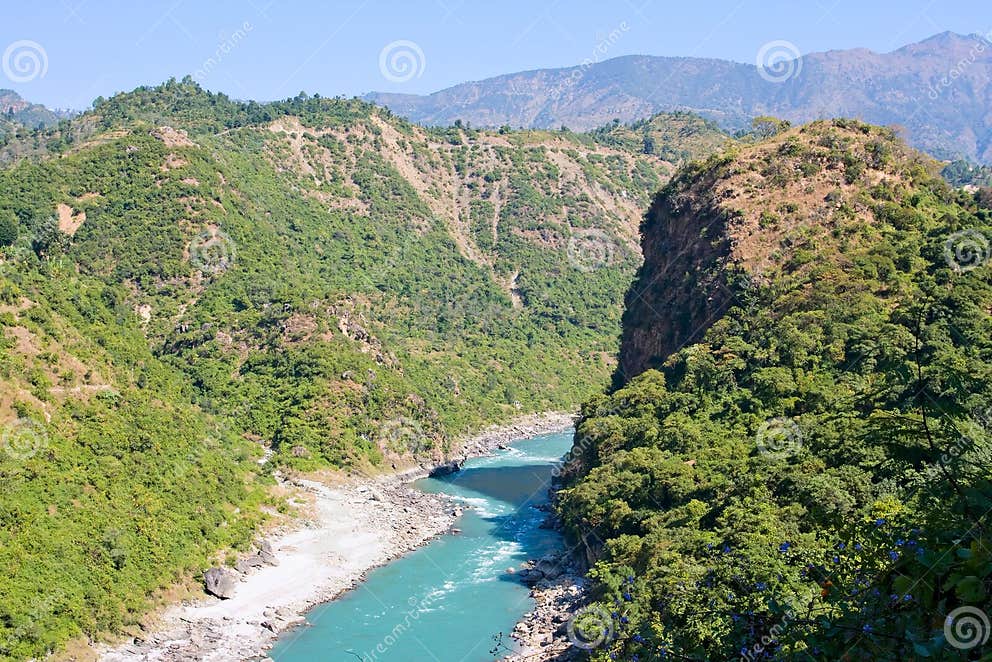 Ganges River in Himalayas Mountains Stock Photo - Image of himalayan ...