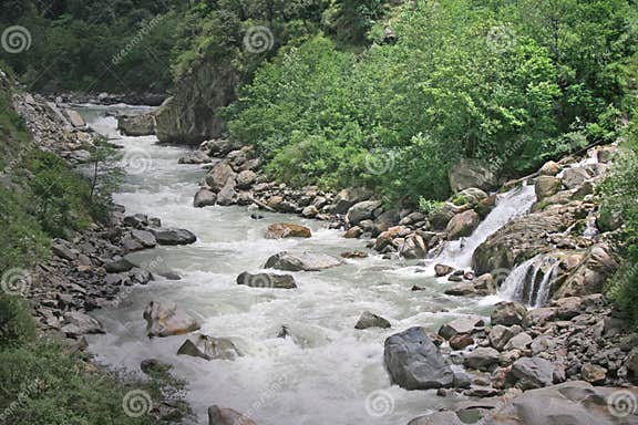 Ganges Stream and Waterfall Stock Photo - Image of remote, source: 929736