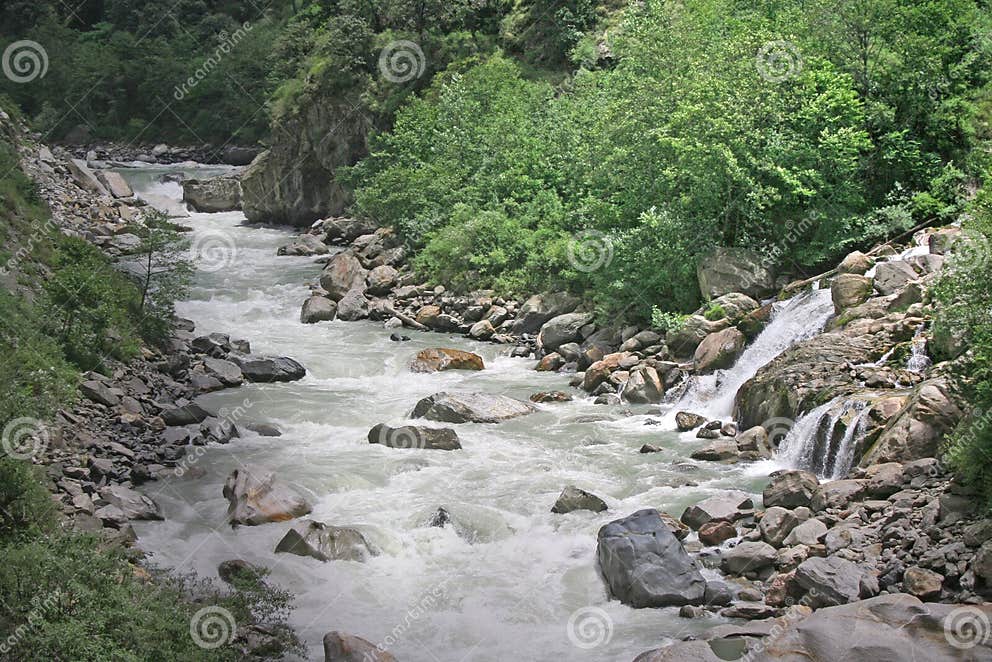 Ganges Stream and Waterfall Stock Photo - Image of remote, source: 929736