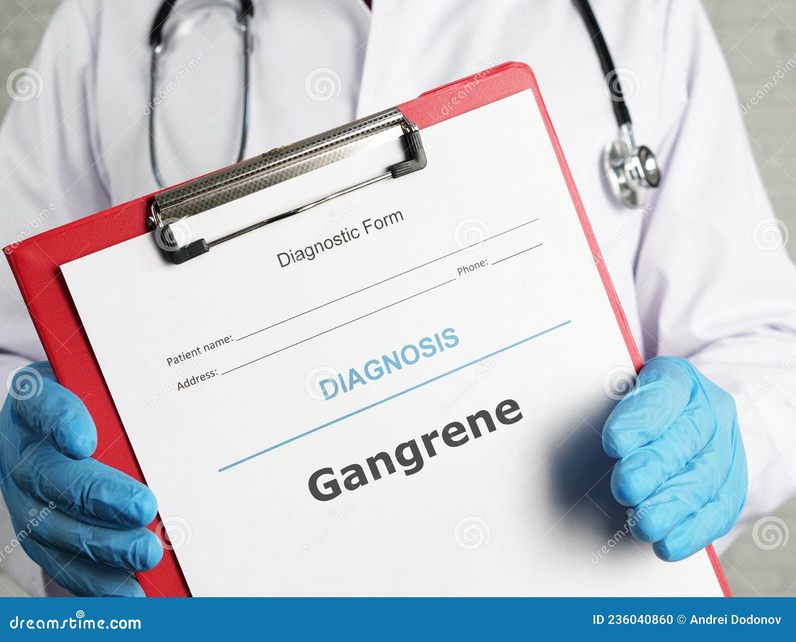 Gangrene is Shown on the Medical Photo Using the Text Stock Photo ...