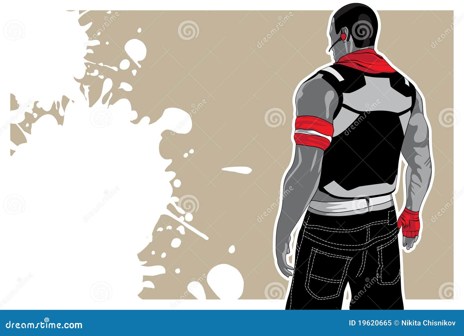 Gangsta Set. stock vector. Illustration of male, pistol - 19620665