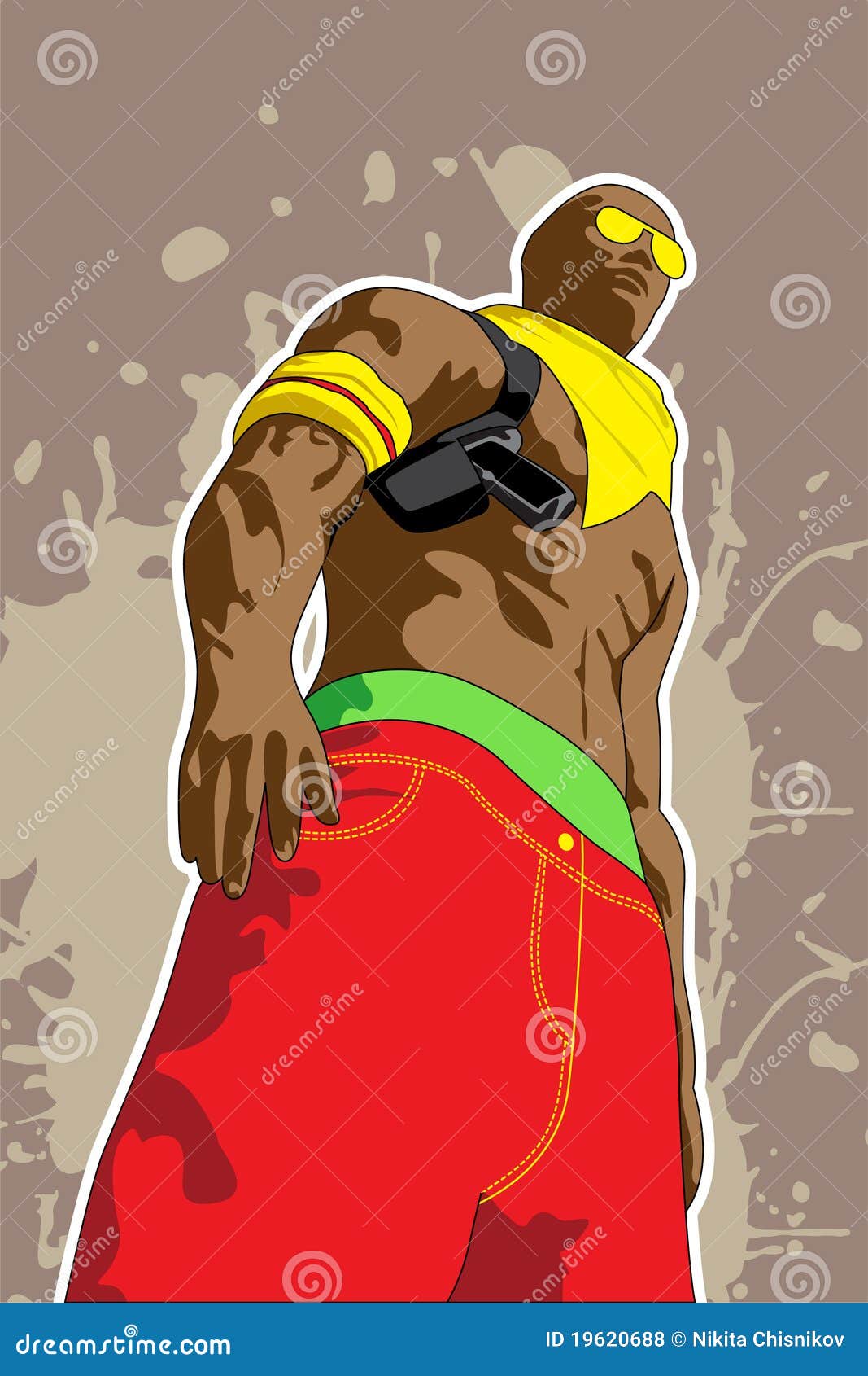 Gangsta Set. stock vector. Illustration of cool, handgun - 19620688