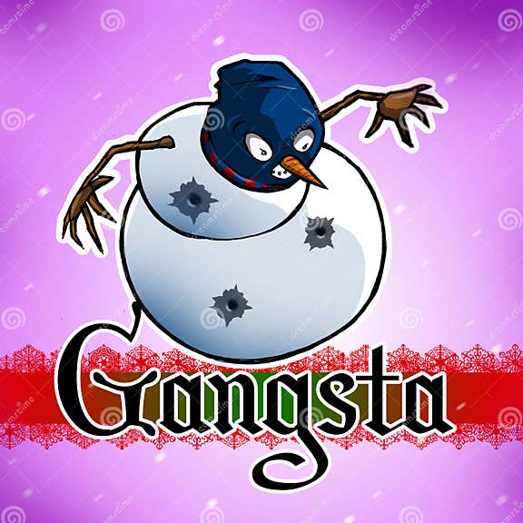 Gangsta Snowman stock illustration. Illustration of gats - 1542313
