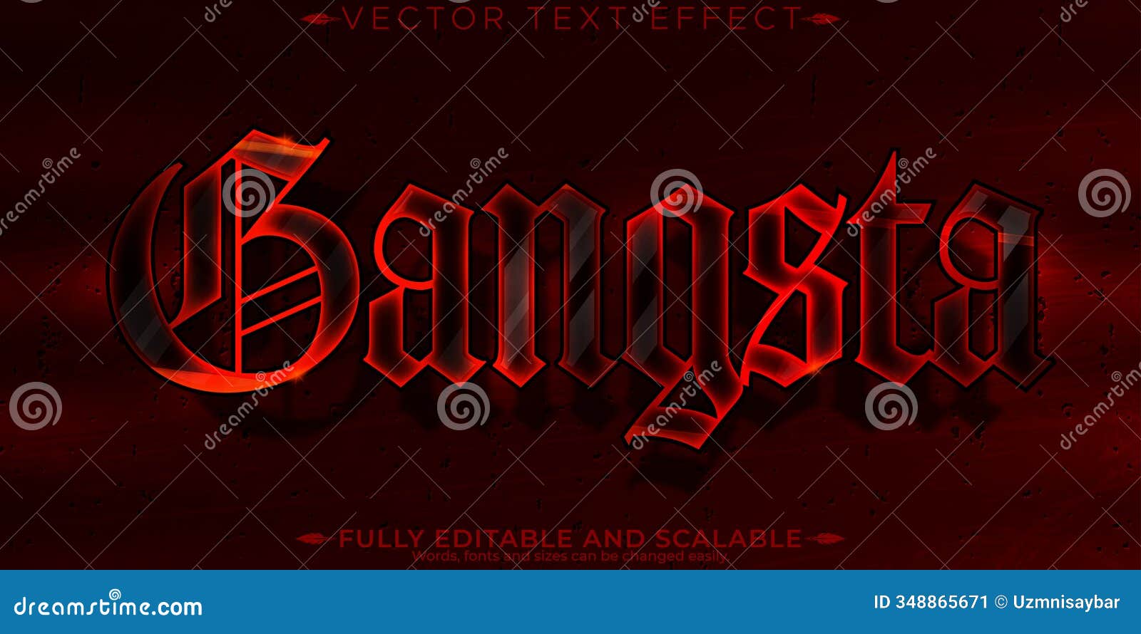 Gangsta Text Effect, Editable Street and Urban Customizable Font Style ...
