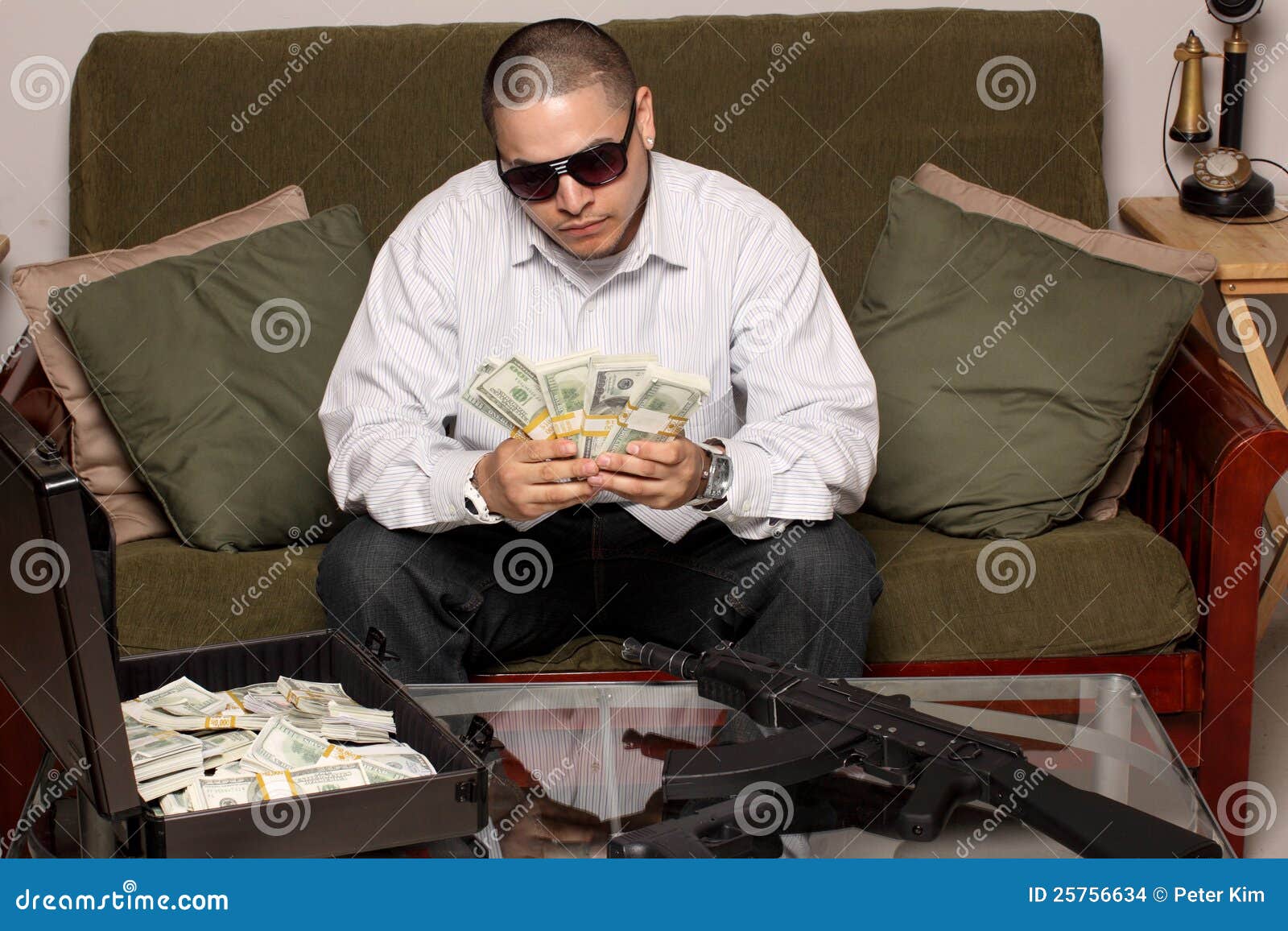 Gangster Holding Money