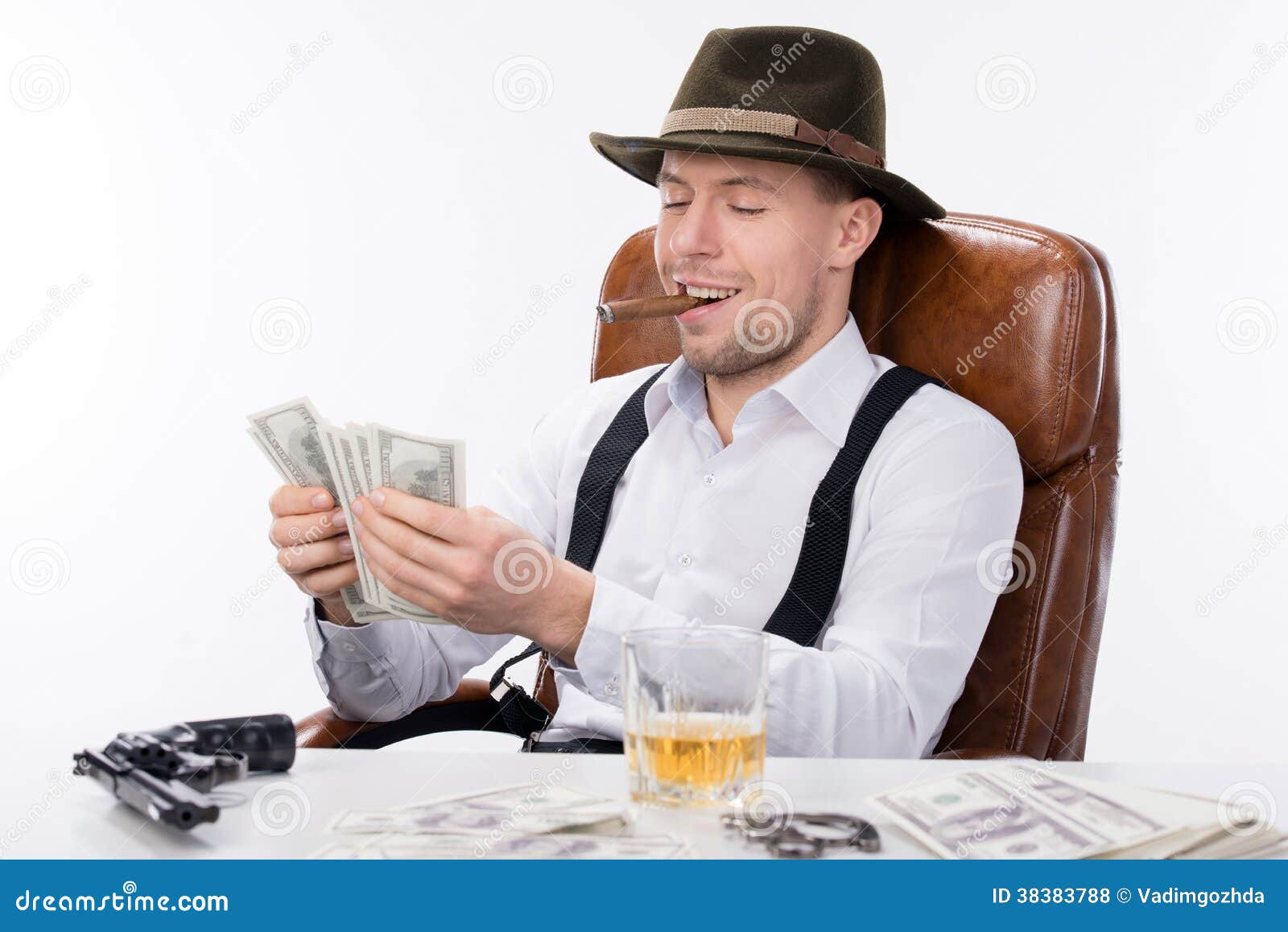 Gangster stock photo. Image of table, burglar, leather - 38383788