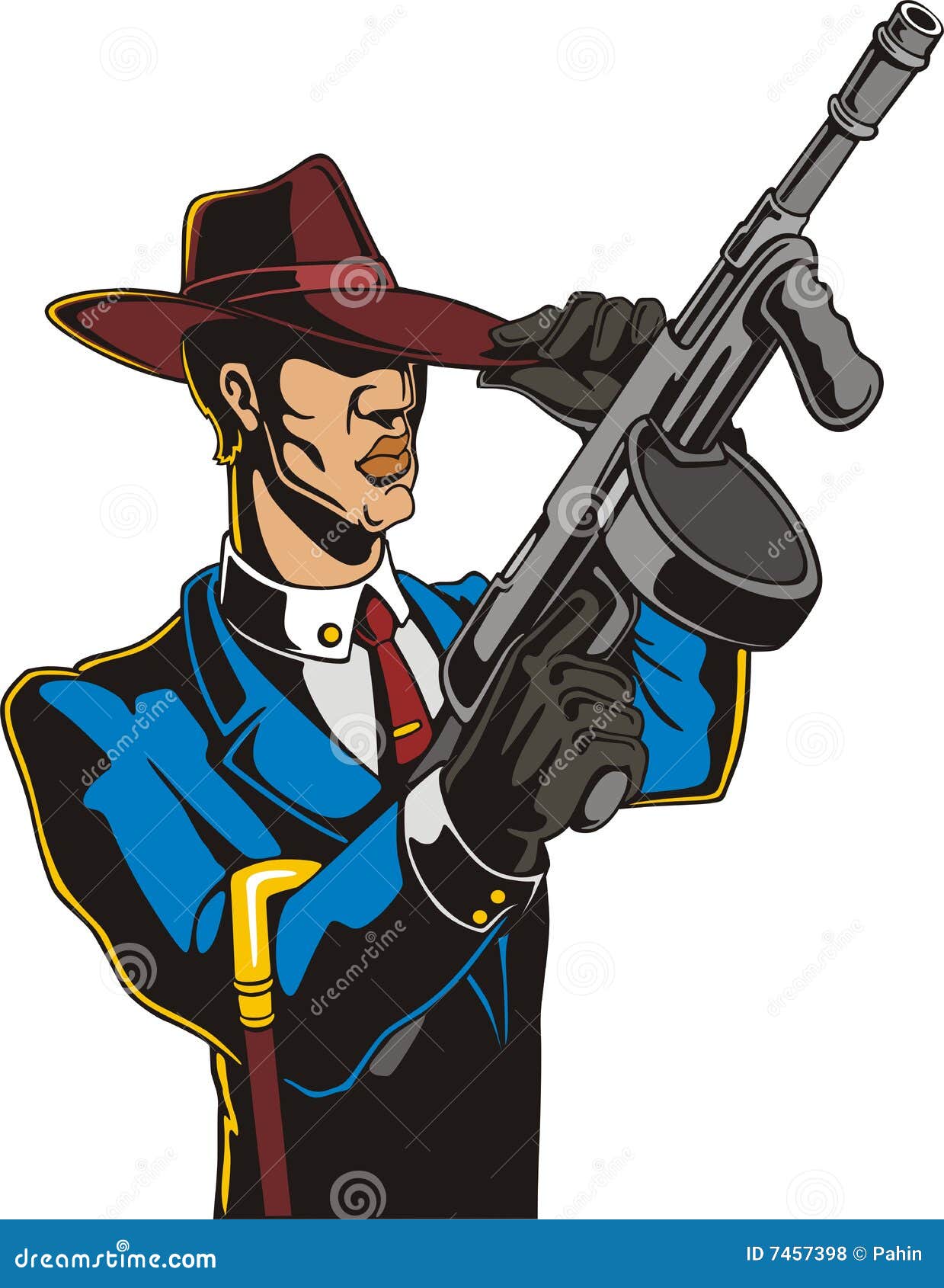 Gangster stock vector. Illustration of serious, affairs - 7457398