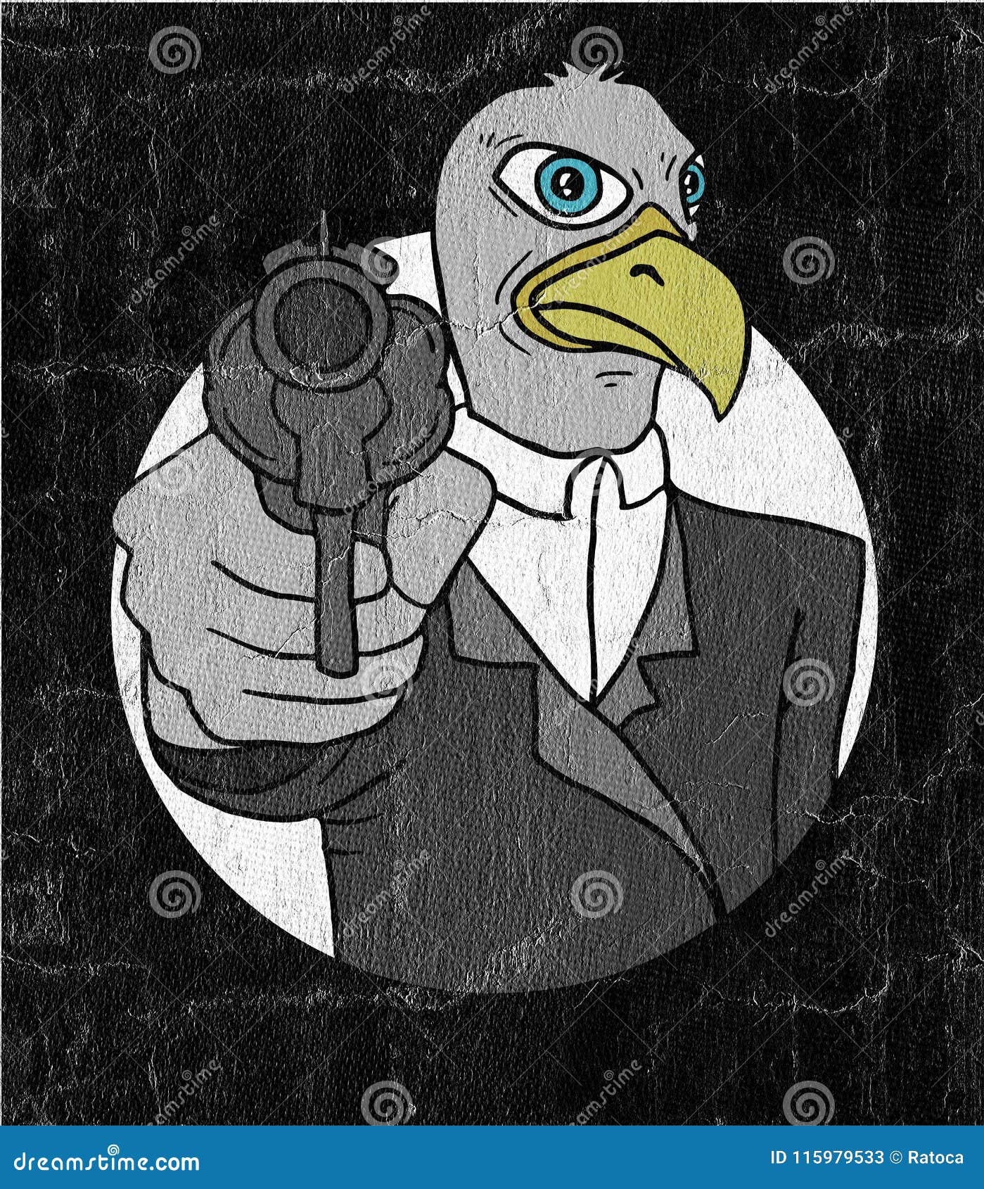 Gangster bird stock illustration. Illustration of attack - 115979533
