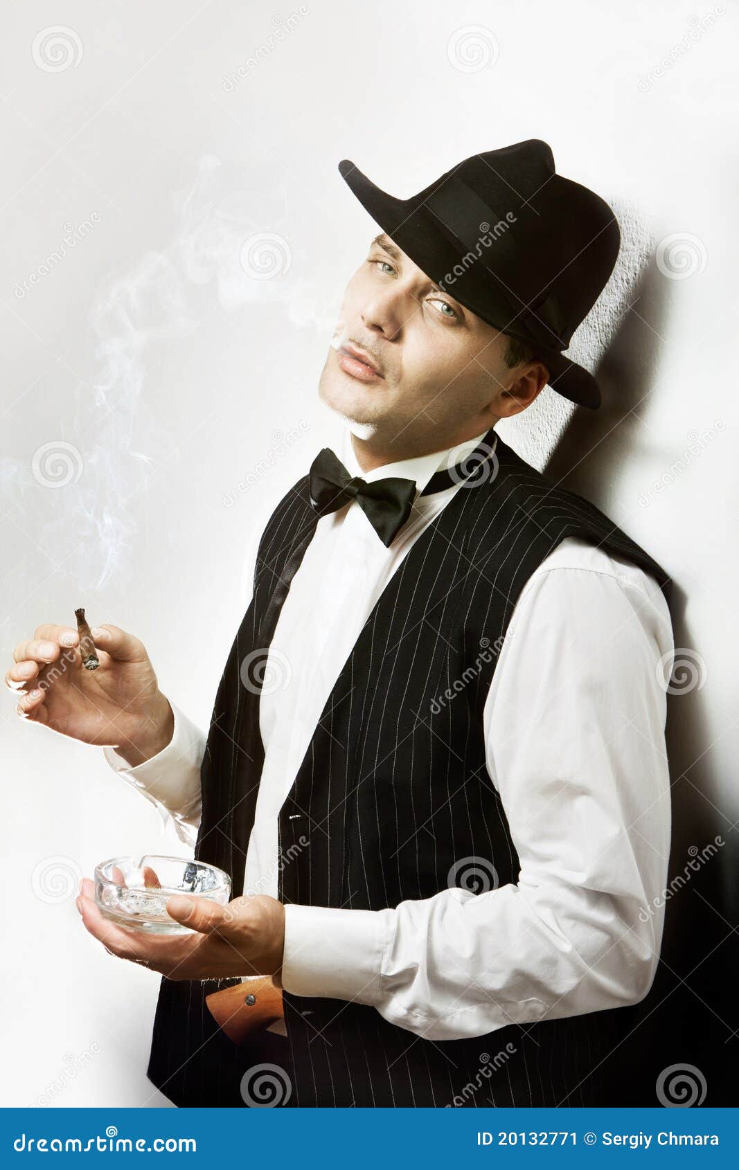Gangster with cigar stock image. Image of criminal, boss - 20132771