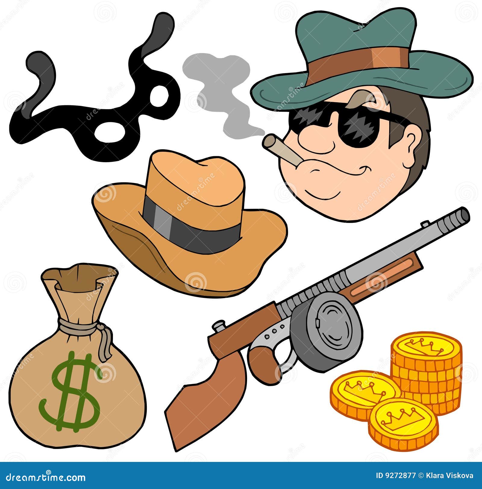 Gangster Collection Cartoon Vector | CartoonDealer.com #9272877