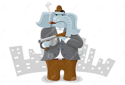 Gangster elephant stock vector. Illustration of houses - 8230090