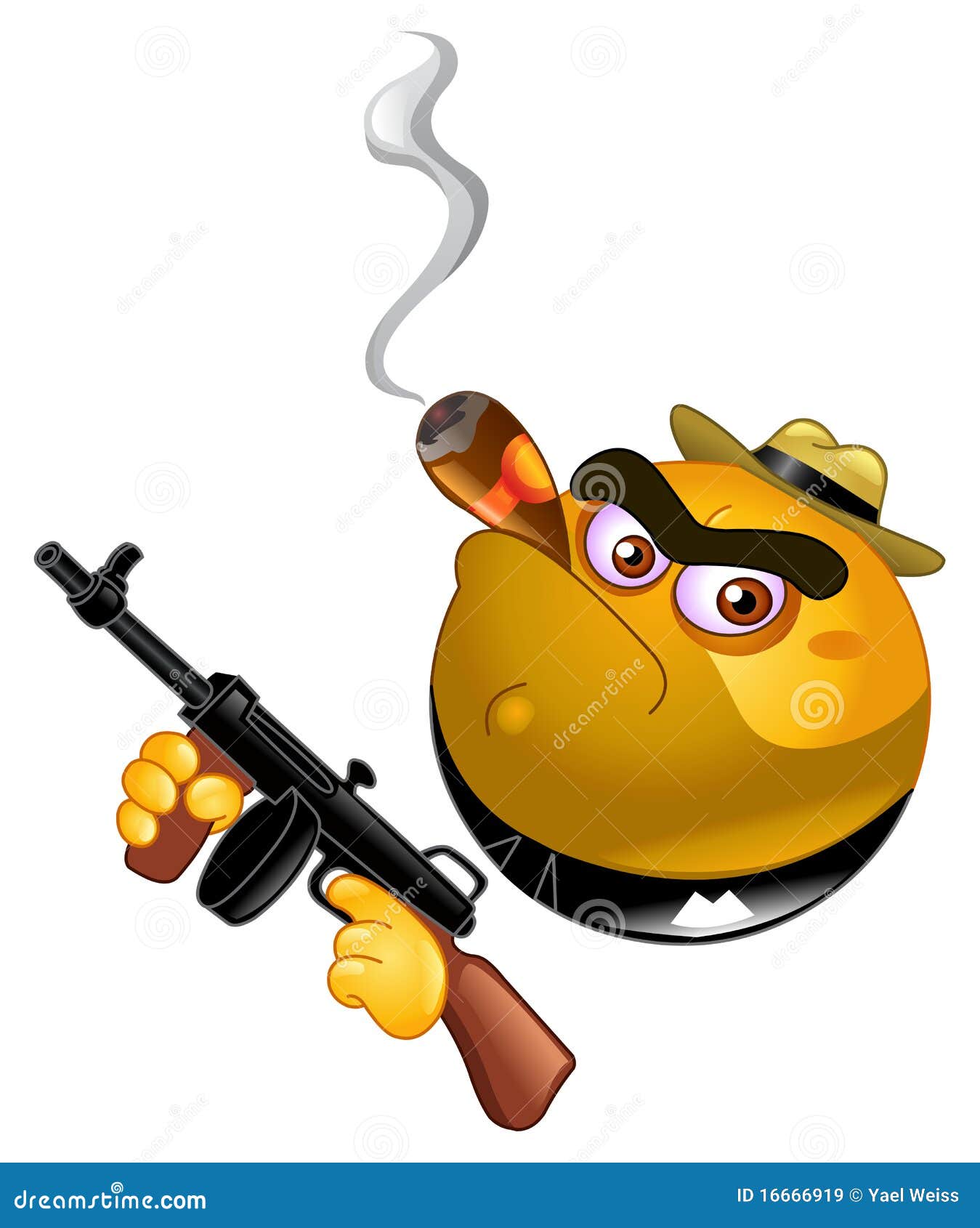 Gangster emoticon stock vector. Illustration of head - 16666919