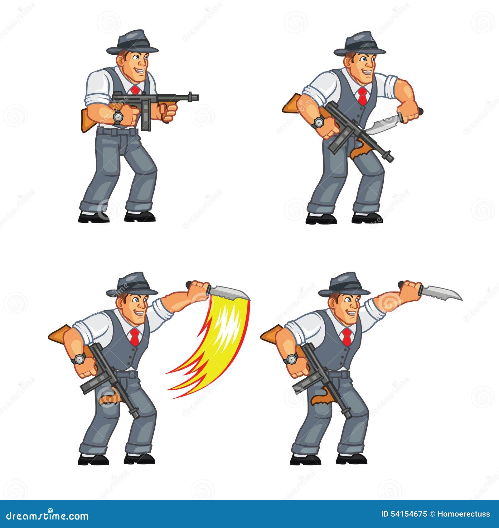 Gangster Game Sprite stock vector. Illustration of game - 54154675
