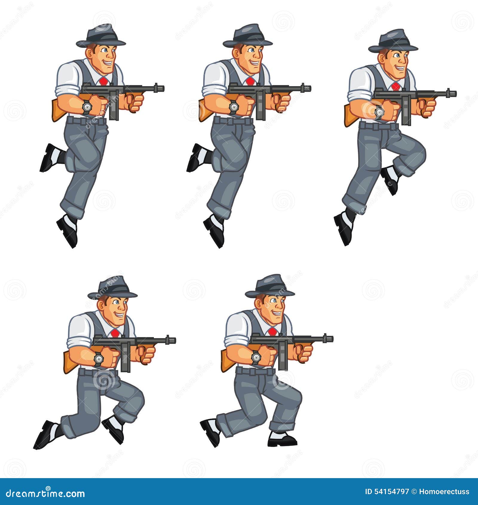 Gangster Game Sprite stock vector. Illustration of animation - 54154797