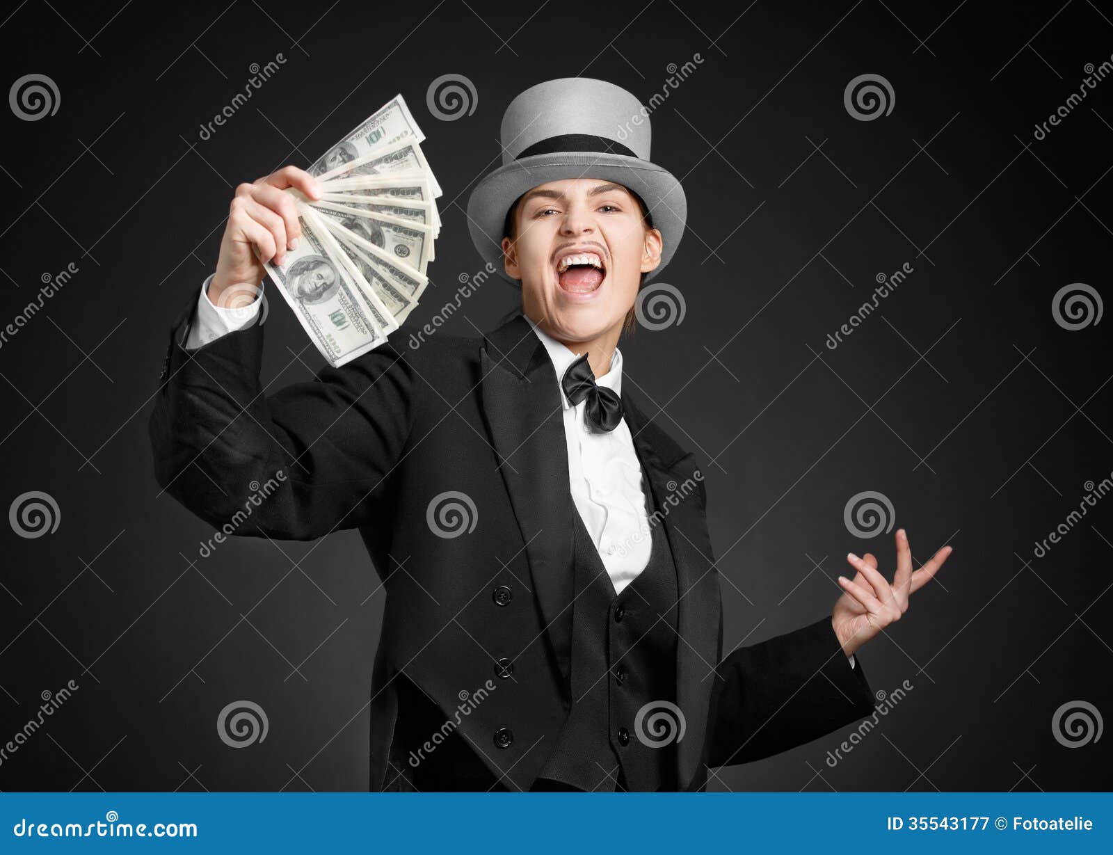 Gangster Girl Keeps Money in Hands Stock Image - Image of money, face ...