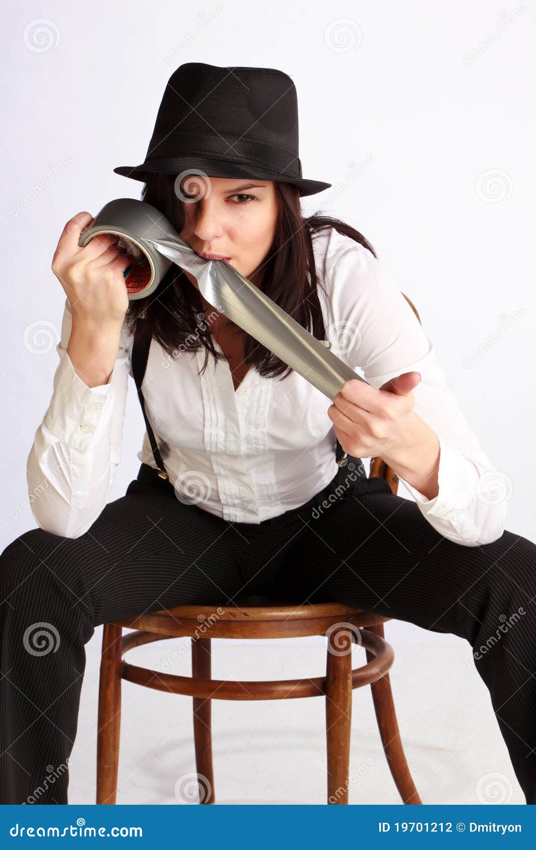 Gangster-girl portrait stock photo. Image of brim, human - 19701212
