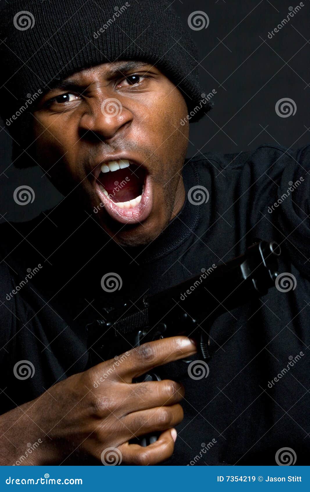 Gangster Gun Man stock image. Image of black, gangster - 7354219