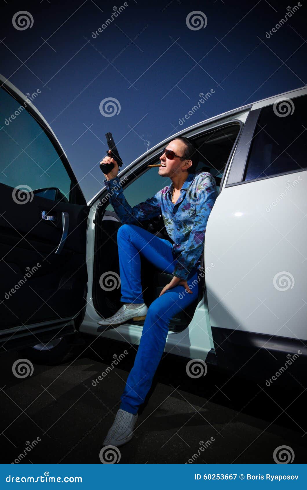 Gangster with gun stock image. Image of black, caucasian - 60253667